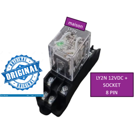 Jual Set relay LY2N 12VDC + Socket - 8 pin / ly2n 12v / ly2 12vdc | Shopee Indonesia