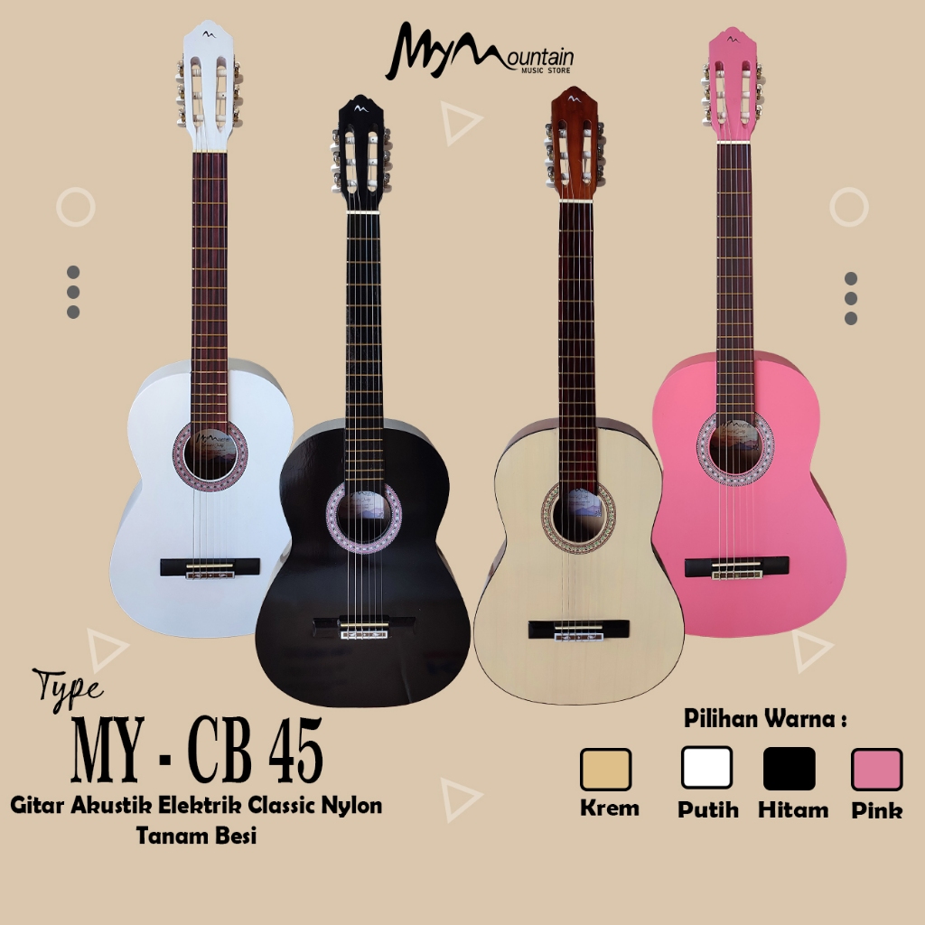 Jual Gitar Klasik Tanam Besi Seri MY-CB 45 akustik elektrik senar nylon | Shopee Indonesia