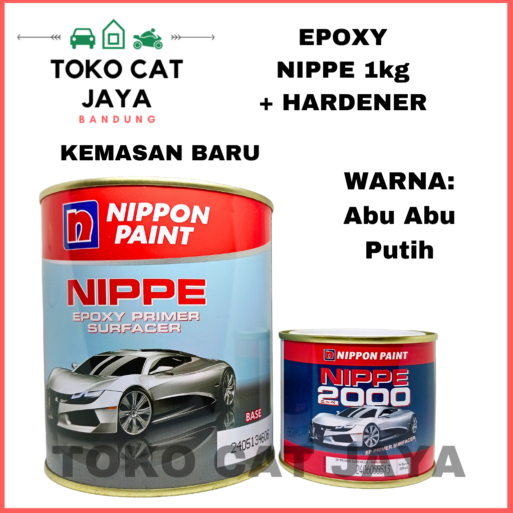 Jual EPOXY NIPPE 2000 2K + HARDNER PRIMER SURFACER 1kg / CAT DASAR Abu ...