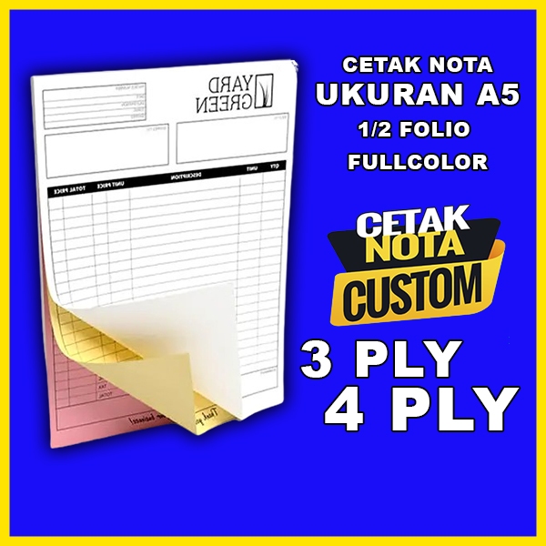 Jual Nota Custom Surat jalan 1/2 folio - 3 ply & 4 ply | Shopee Indonesia