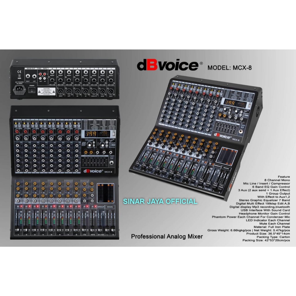 Jual Mixer Audio dBvoice MCX 8 Original 8 Channel Garansi resmi ...