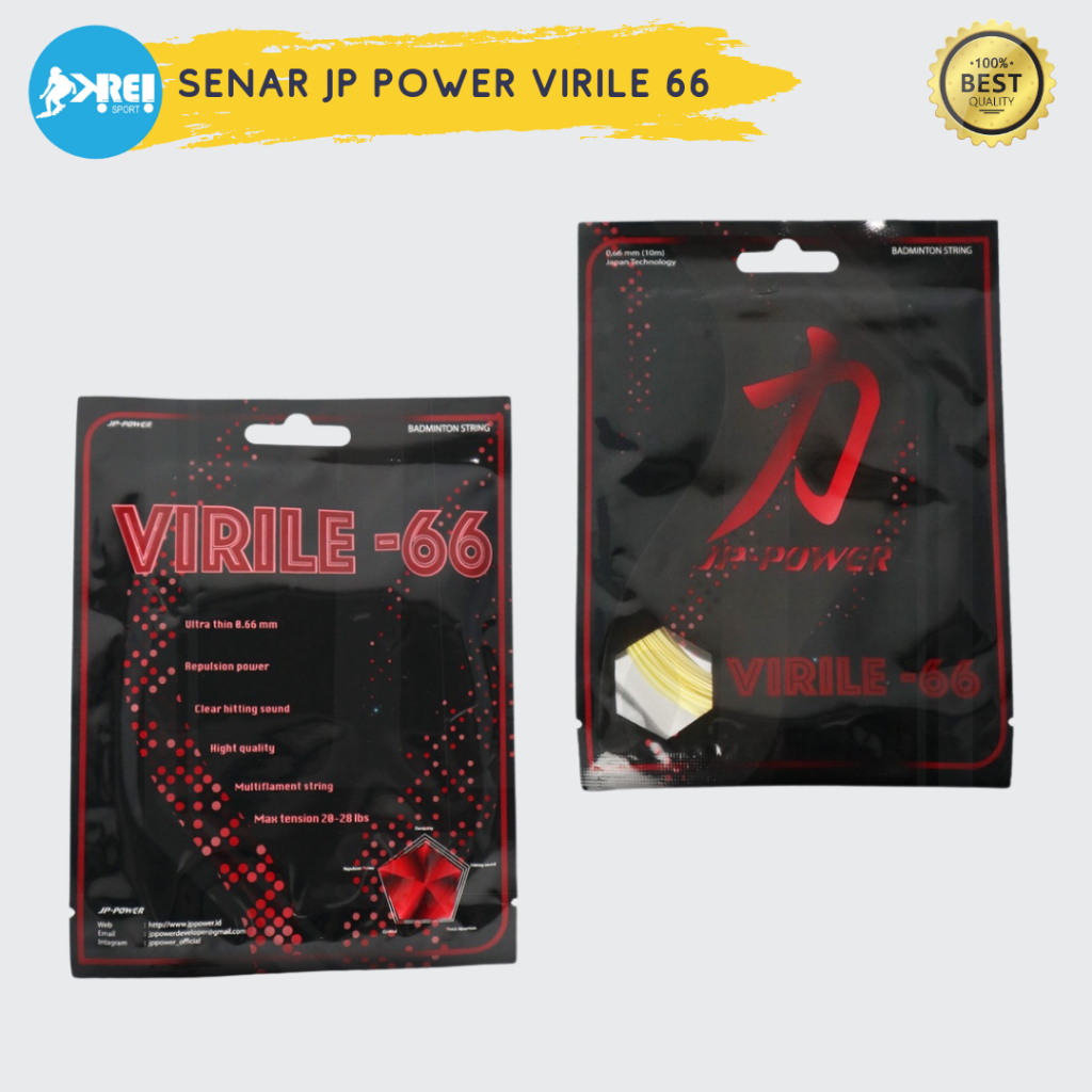 Jual Senar raket/Senar Badminton JP Power Virile 66 Original Repulsion ...