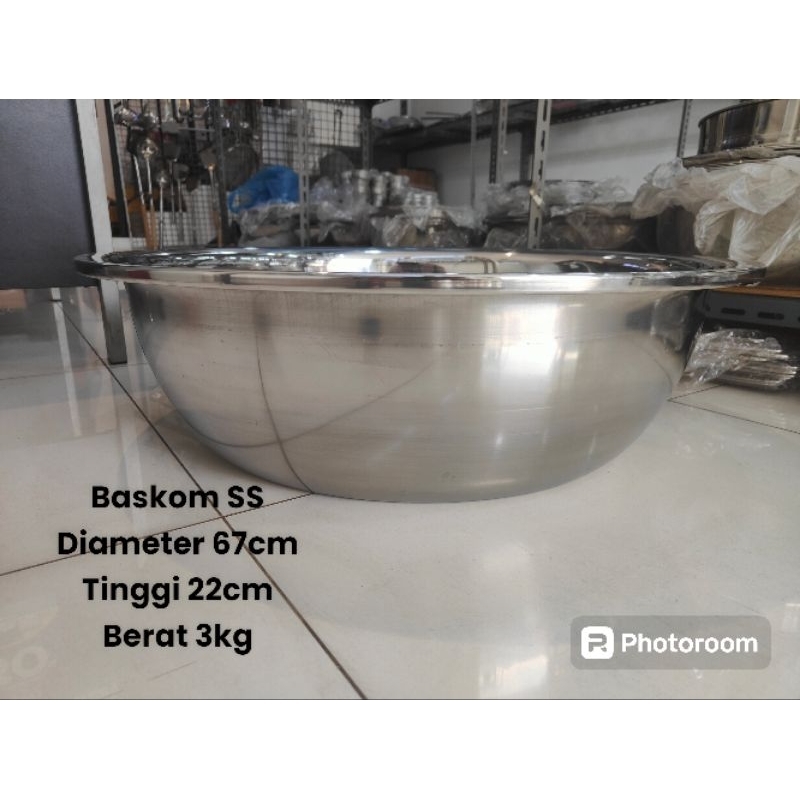 Jual Baskom Besar Stainless Steel 70cm Berat 3 Kg Tebal dan kuat| Cocok ...