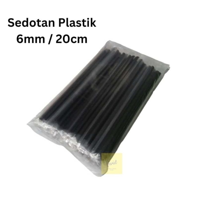 Jual Sedotan Plastik Hitam 6 mm x 20 cm 620 Pipet Steril Coffee Straw ...