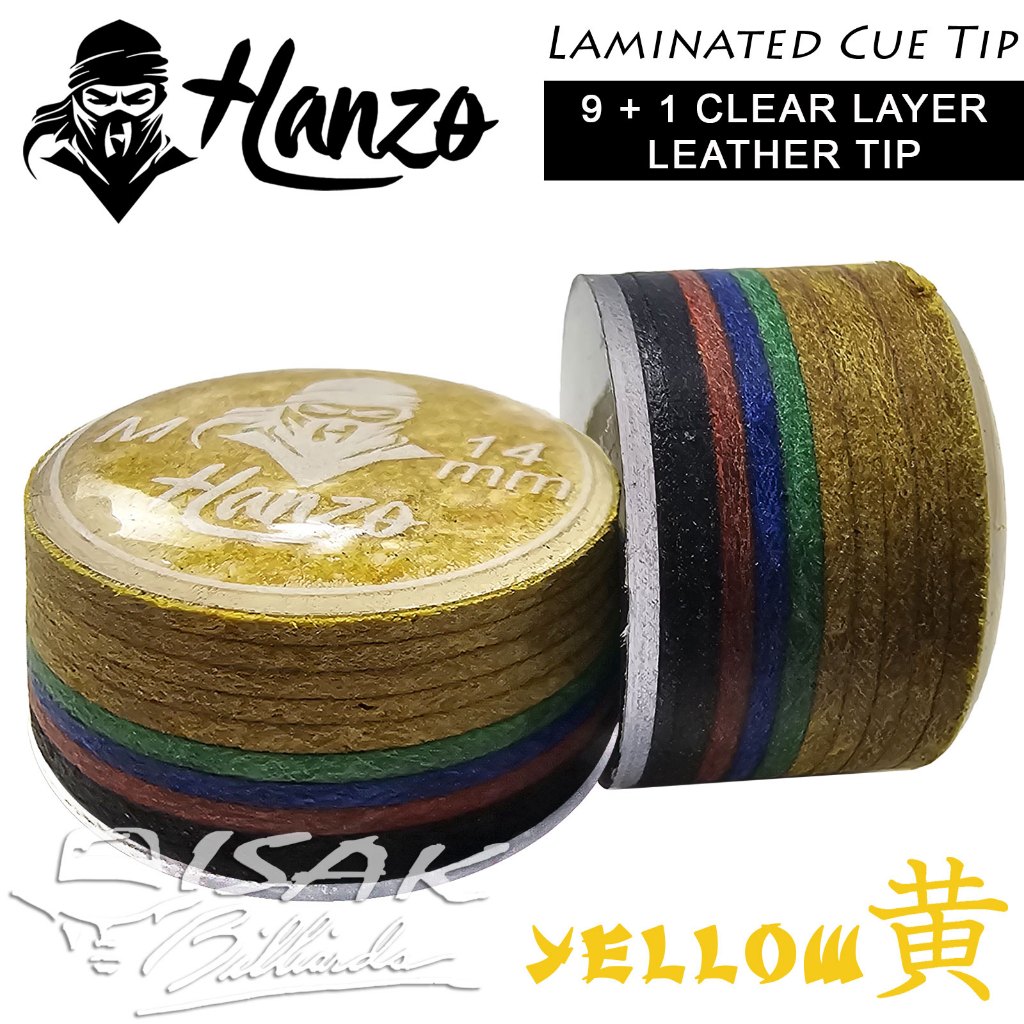 Jual Hanzo 半蔵 Rainbow Clear Cue Tip | 黄色 Yellow Laminated Playing ...