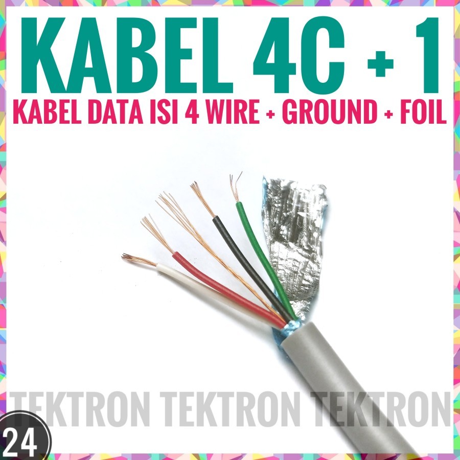 Jual KABEL DATA 4C + 1 ISI 4 PLUS GROUND CABLE KOMPUTER SERIAL SENSOR ...