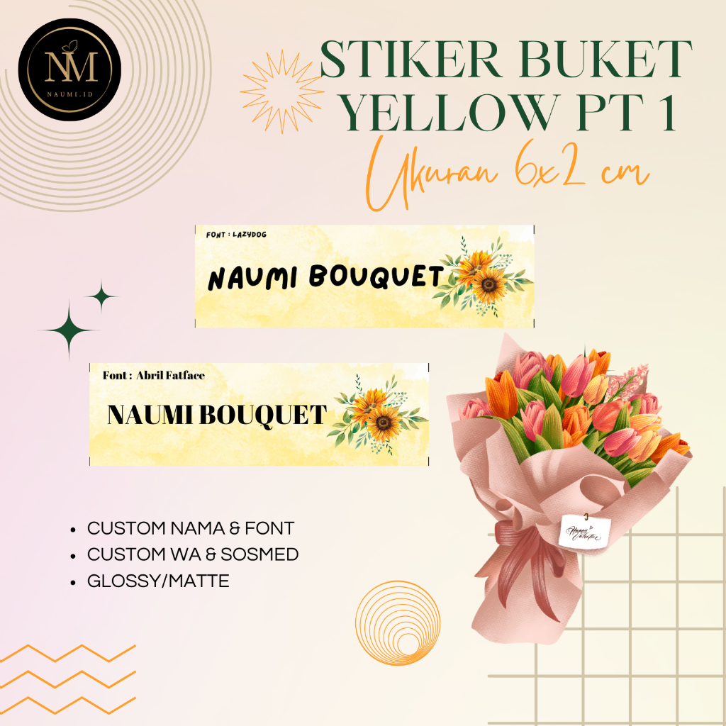 Jual [ YELLOW SERIES, Part 1 ] STIKER BUKET/STICKER BOUQUET/STIKER ...