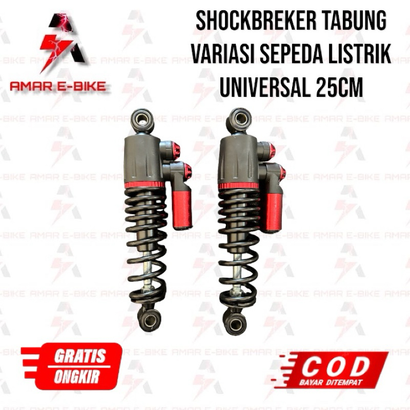 Jual Shock Belakang Tabung Variasi Sepeda Listrik Ukuran 23cm Merah ...