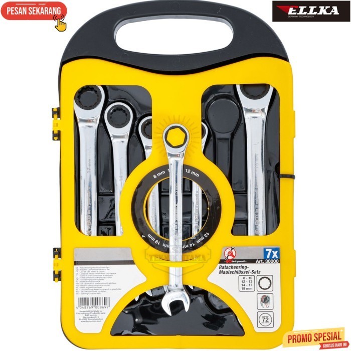 Jual KUNCI PAS RING RACHET SET 7PCS 8MM 10 MM 12MM 13MM 14MM 17MM 19MM / KUNCI RING PAS SET 7 ...