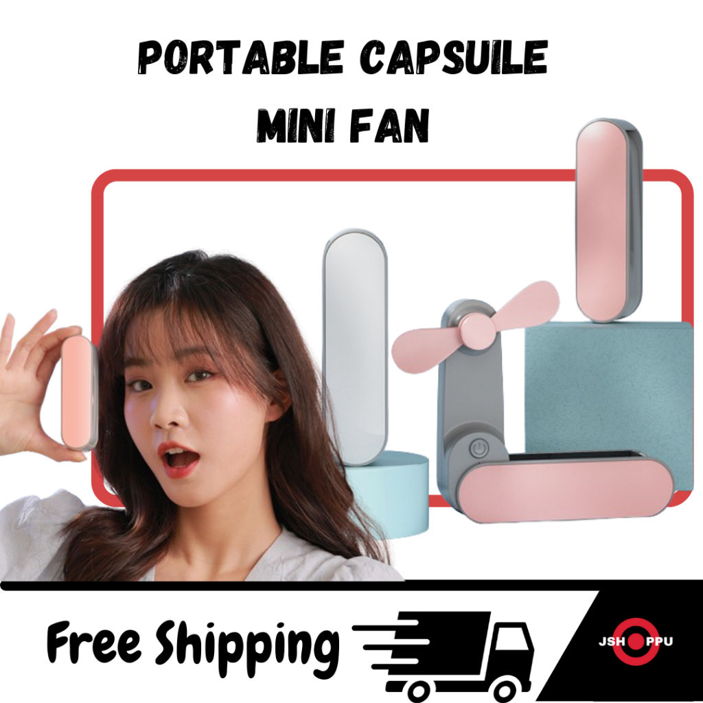 Jual Kipas angin mini portable capsule mini fan kipas angin kecil lipat ...