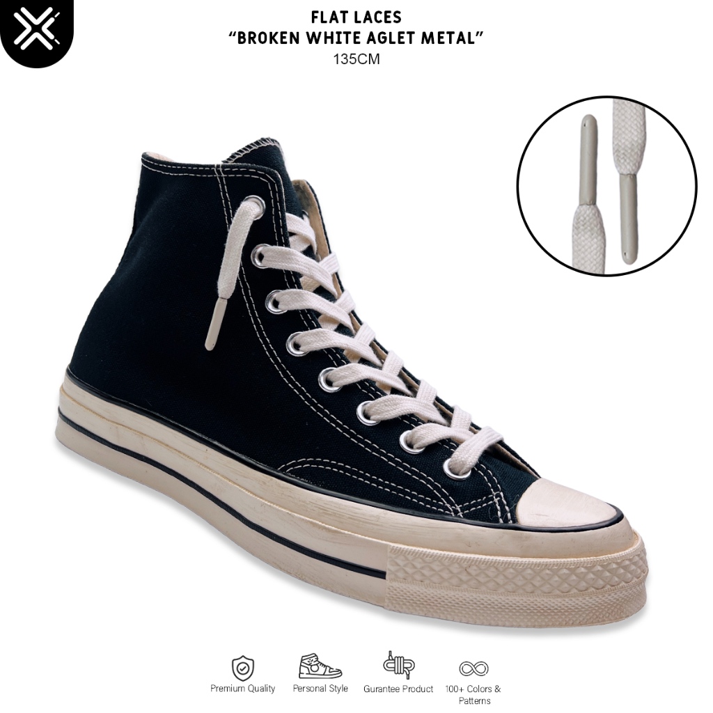 Jual TALI SEPATU CONVERSE 70S BROKEN WHITE (FLAT LACES) | PREMIUM ...