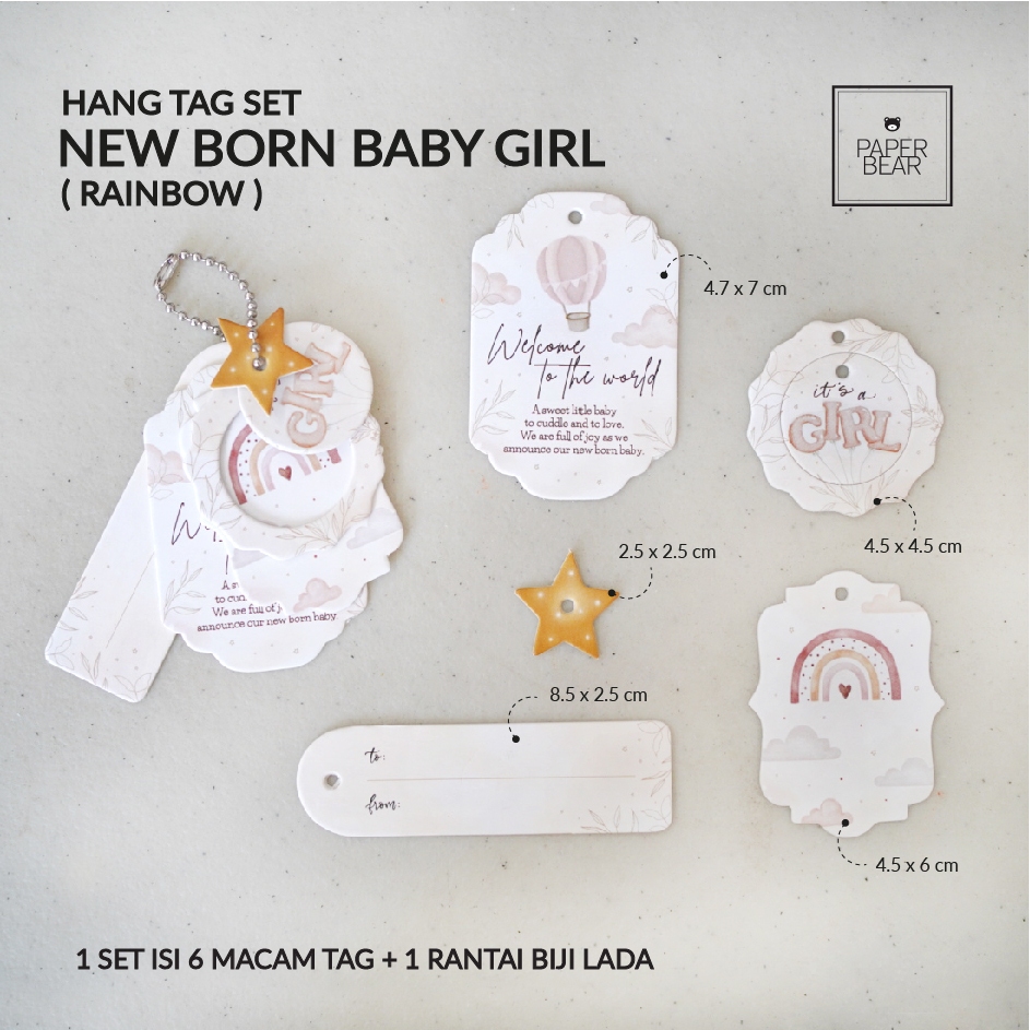Jual [ CUSTOM ] Hang Tag Set NEW BORN BABY / BIRTHDAY - GIRL / BOY ...