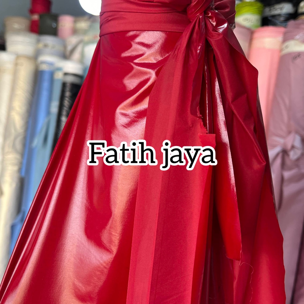 Jual Kain polos Warna merah cabe Glossy metalic waterproof | Shopee ...
