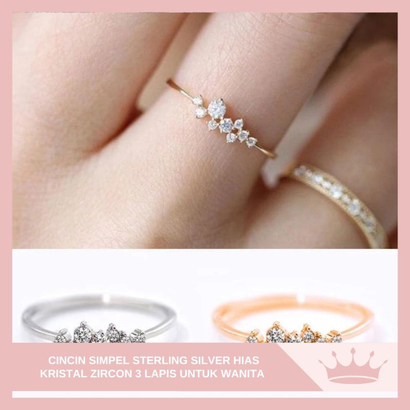 Jual CINCIN SIMPEL STERLING SILVER HIAS KRISTAL / CINCIN SIMPEL WANITA ...