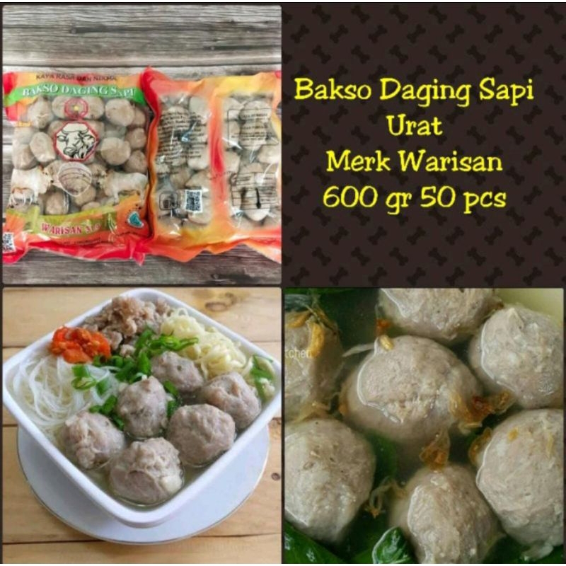 Jual Bakso Daging Super Urat Merk Warisan 600gr 50pcs | Shopee Indonesia