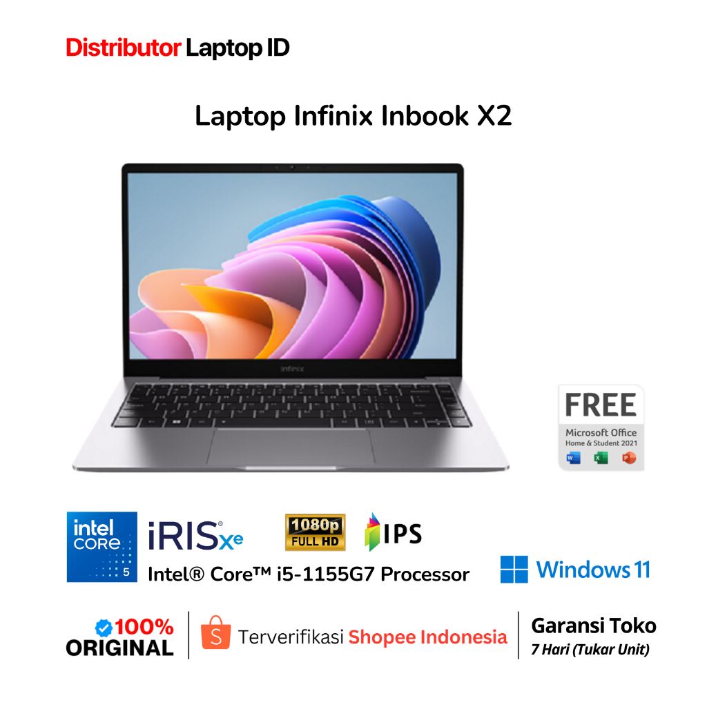 Jual LAPTOP INFINIX INBOOK X2 Core i5 1155G7 [ RAM 8GB SSD 512GB ] 14 ...