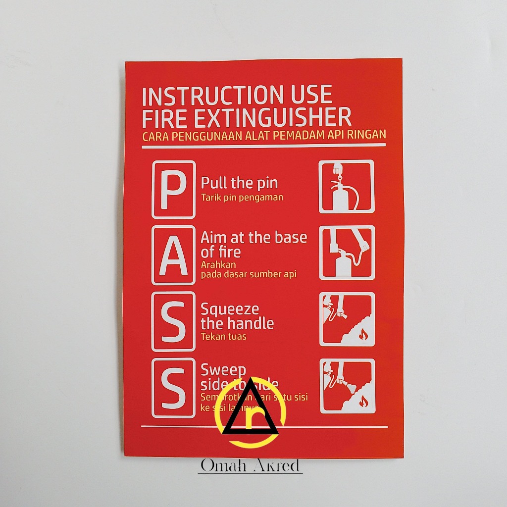 Jual Stiker Instruction Use Fire Extinguisher - Stiker Cara Penggunaan ...