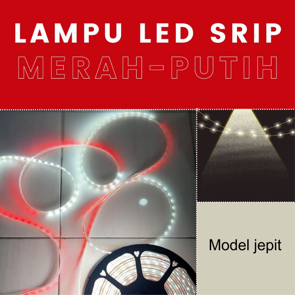 Jual LAMPU LED STRIP 5050 MERAH PUTIH MODEL JEPIT dan RGB WARNA WARNI 1 ...