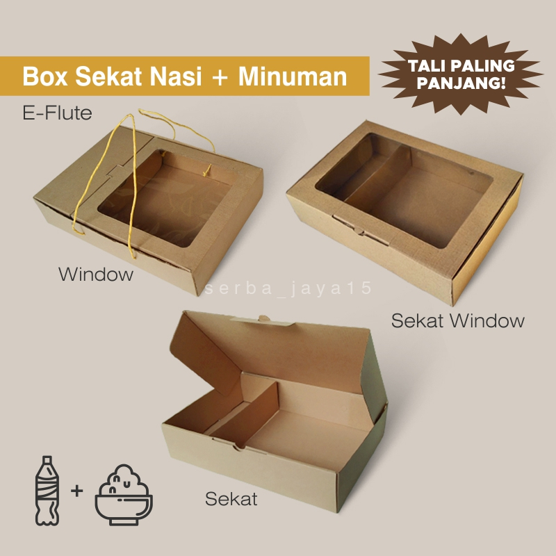 Jual BOX SEKAT NASI + MINUMAN KARDUS SEKAT EFLUTE ukuran 20 dan 22 ...
