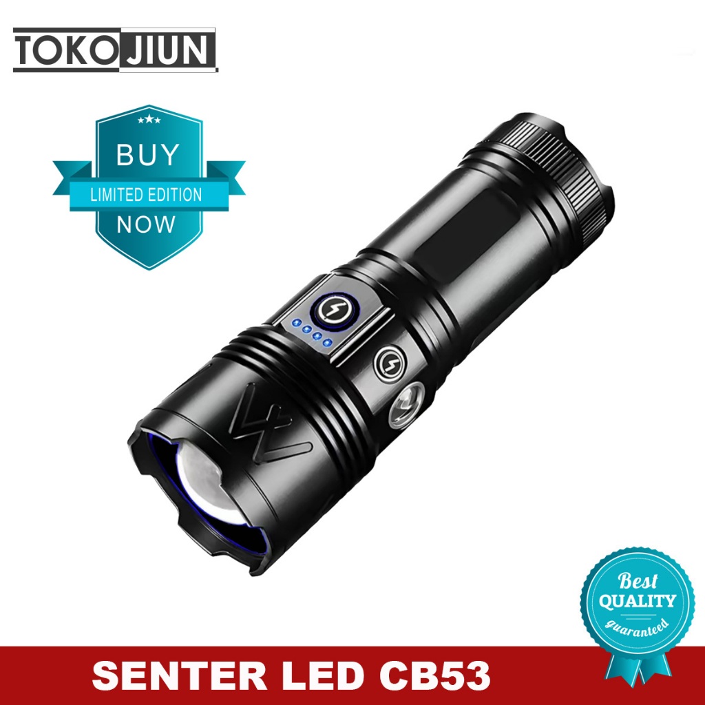 Jual Senter LED Zoom Flashlight Lamp Recharge B53 Senter Tangan | Shopee Indonesia