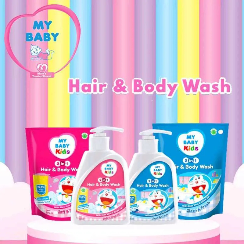 Jual My Baby Kids 2in1 Hair & Body Wash Pump 200ml - Refill 200ml ...