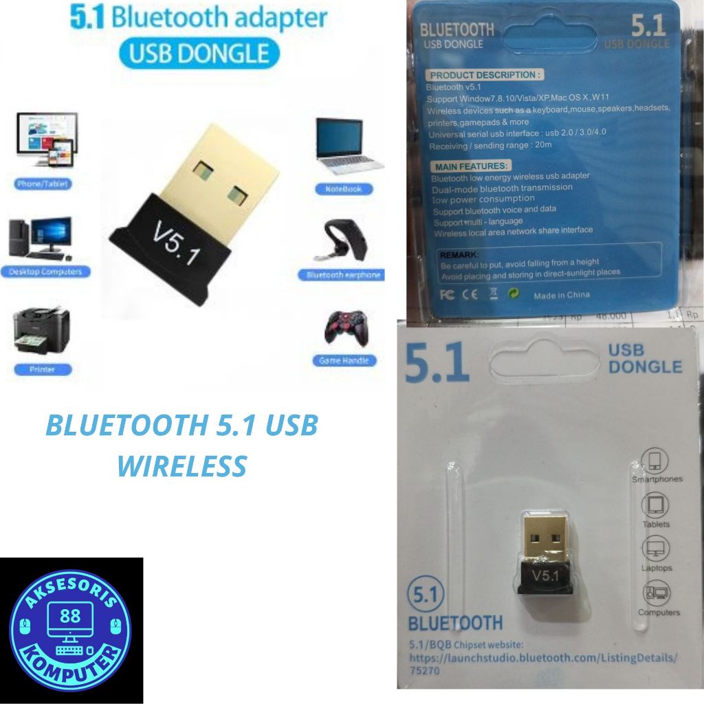 Jual USB Bluetooth Dongle 5.1 / BLUETOOTH VERSI 5.1 | Shopee Indonesia