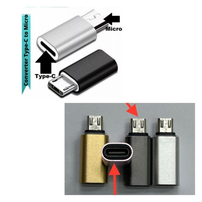 Jual KONVERTER MICRO TO TIPE C ADAPTOR CONVERTER SAMBUNGAN PLUG ...