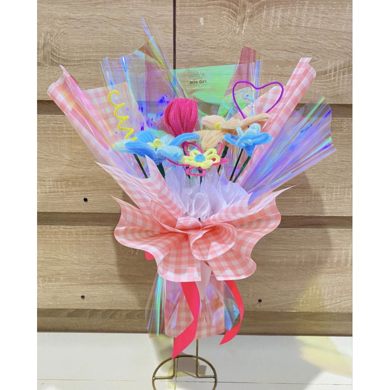 Jual buket kawat bulu/ buket kawat mercy / buket bunga kawat bulu ...