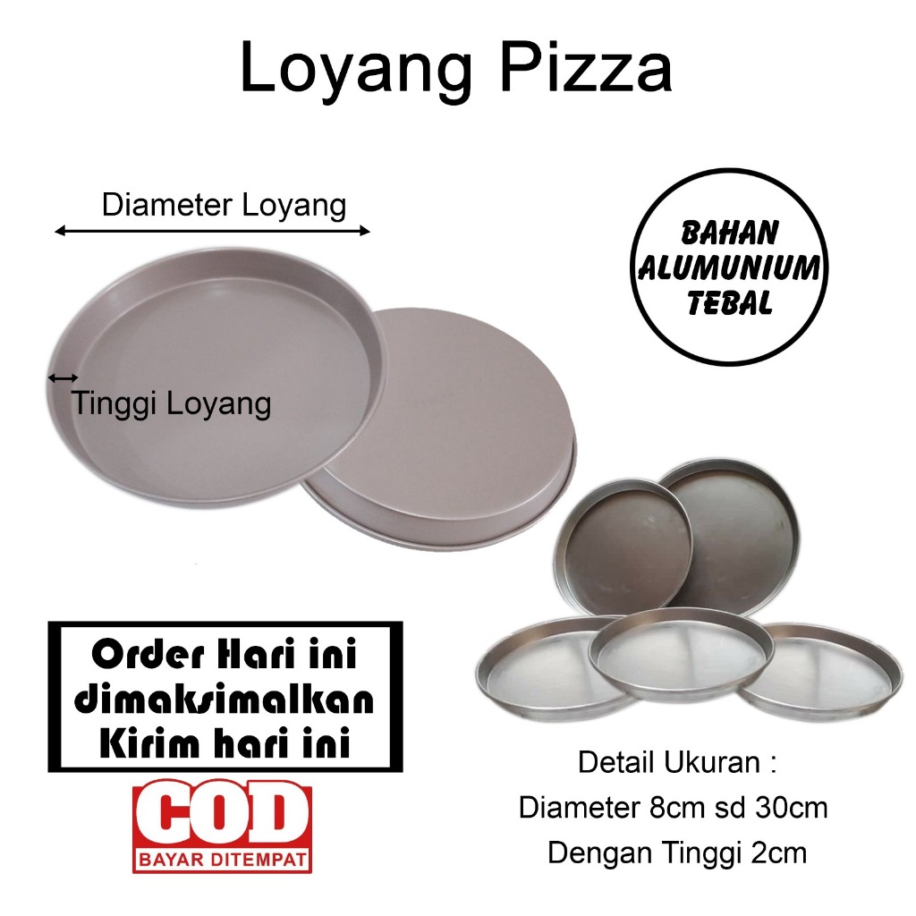 Jual Loyang Bulat Loyang Pizza bahan alumunium premium tebal berbagai ...