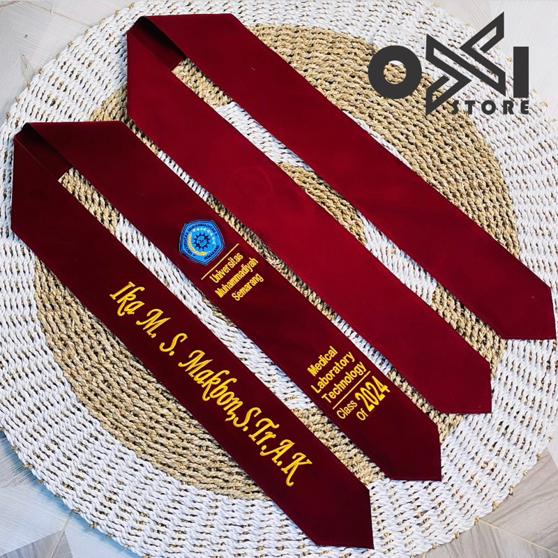 Jual (KAIN 2 LAPIS) Selempang wisuda | Selempang leher | Kado wisuda ...