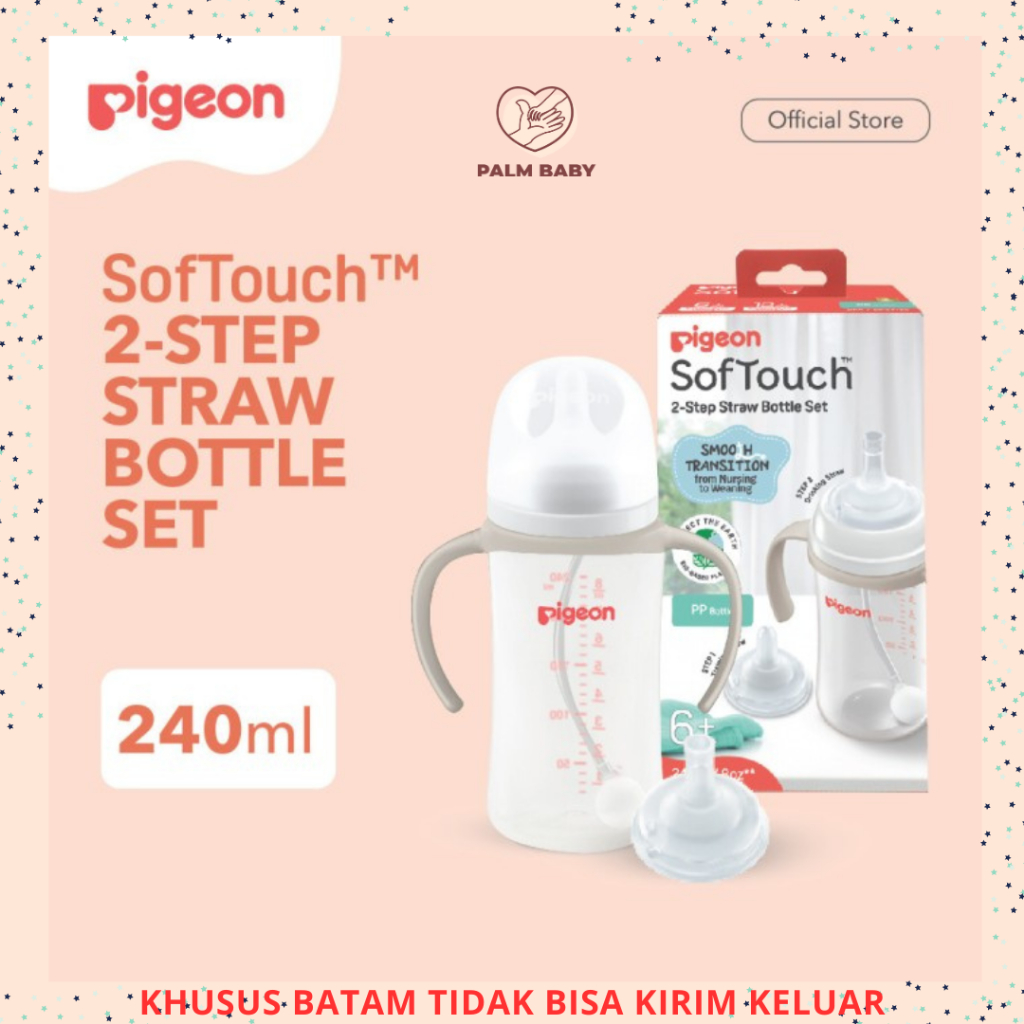 Jual PIGEON BOTOL BPP WIDE NECK 240 W/SOFTOUCH STRAW ALL IN ONE SET | Shopee Indonesia