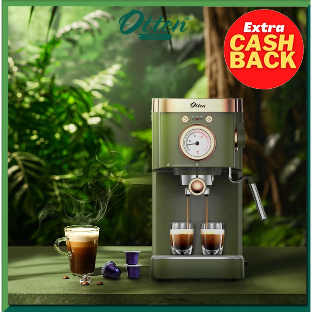 Jual Otten - Mesin Kopi Espresso 20 Bar (Retto Forest Green) Coffee ...
