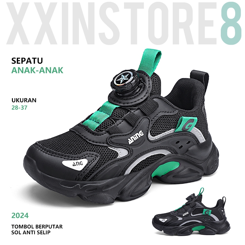 Jual Sepatu Anak Sekolah Laki-Laki Hitam Sepatu Casual Sneakers Ringan ...