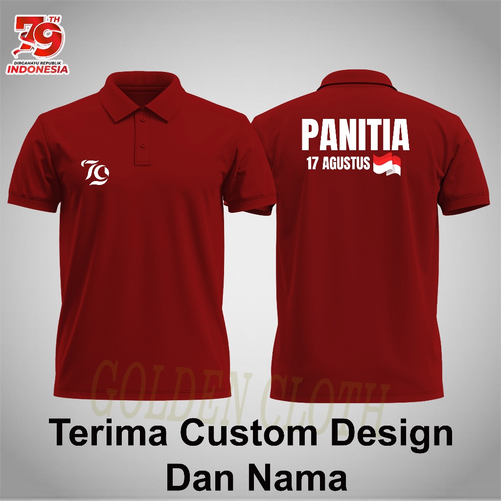Jual baju kaos panitia 17 agustus hut ke 79 dirgahayu indonesia baju kerah kemerdekaan 2024 ...