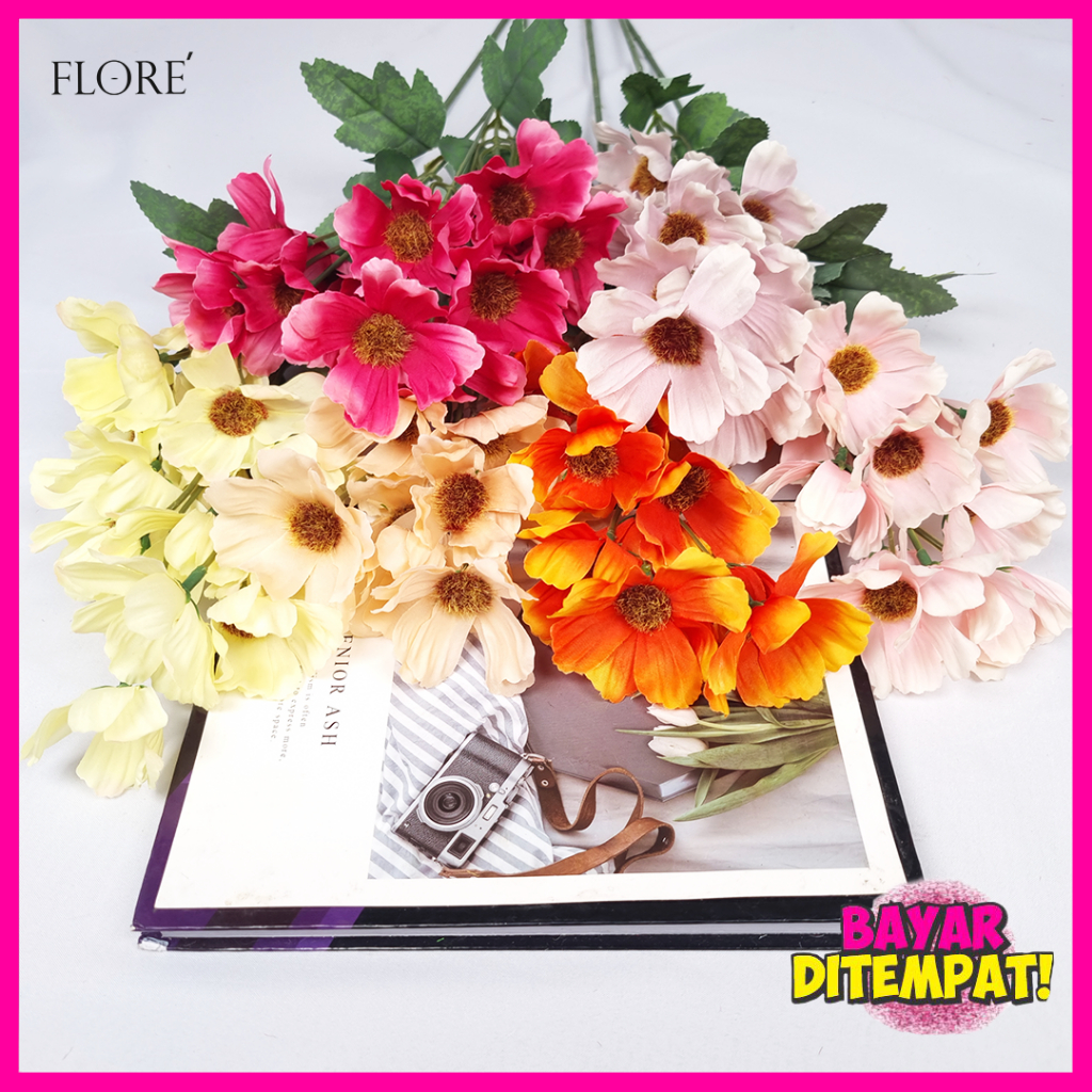 Jual Bunga Daisy x5 Cabang Artificial/Bunga Matahari Mini Tangkai ...
