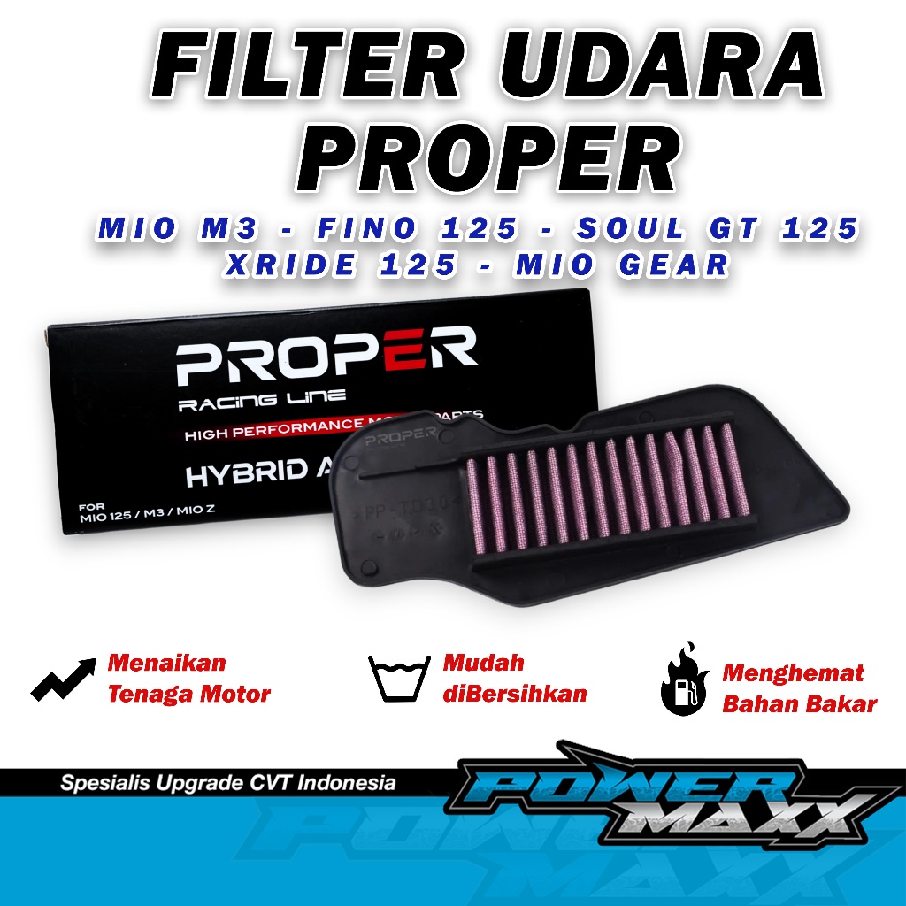 Jual Filter Udara Saringan Udara Racing Proper MIO M3 - X RIDE 125 CC ...