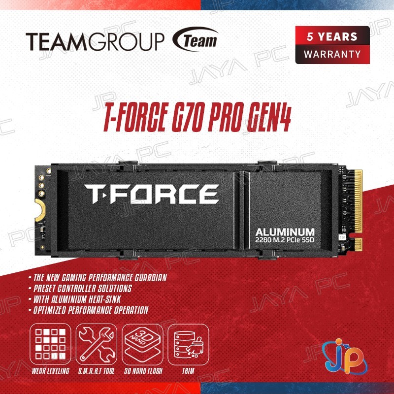Jual Team SSD T-Force G70 Pro Aluminum Heatsink M.2 Pcie Gen4 Nvme 2280 ...
