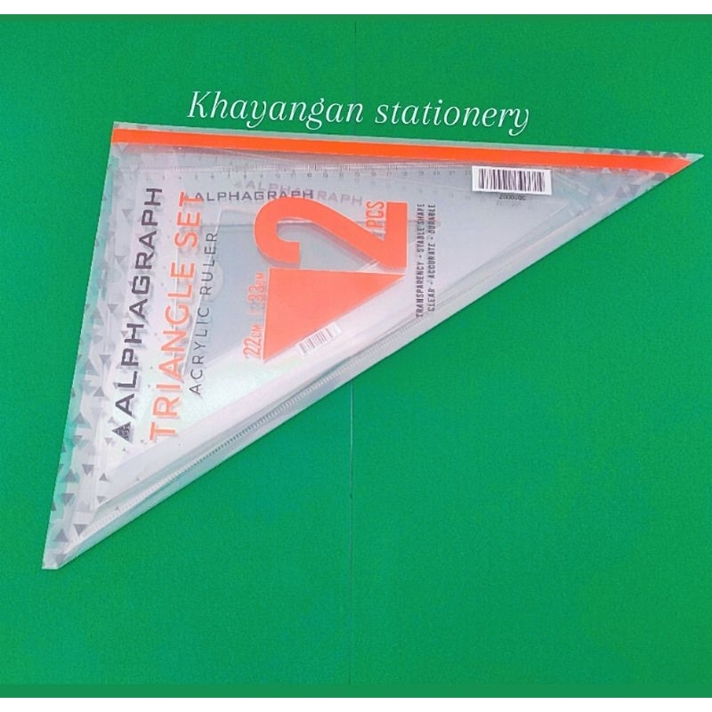 Jual Aplhagraph triangle rulers Set 22 cm & 33 cm/Penggaris Segitiga ...