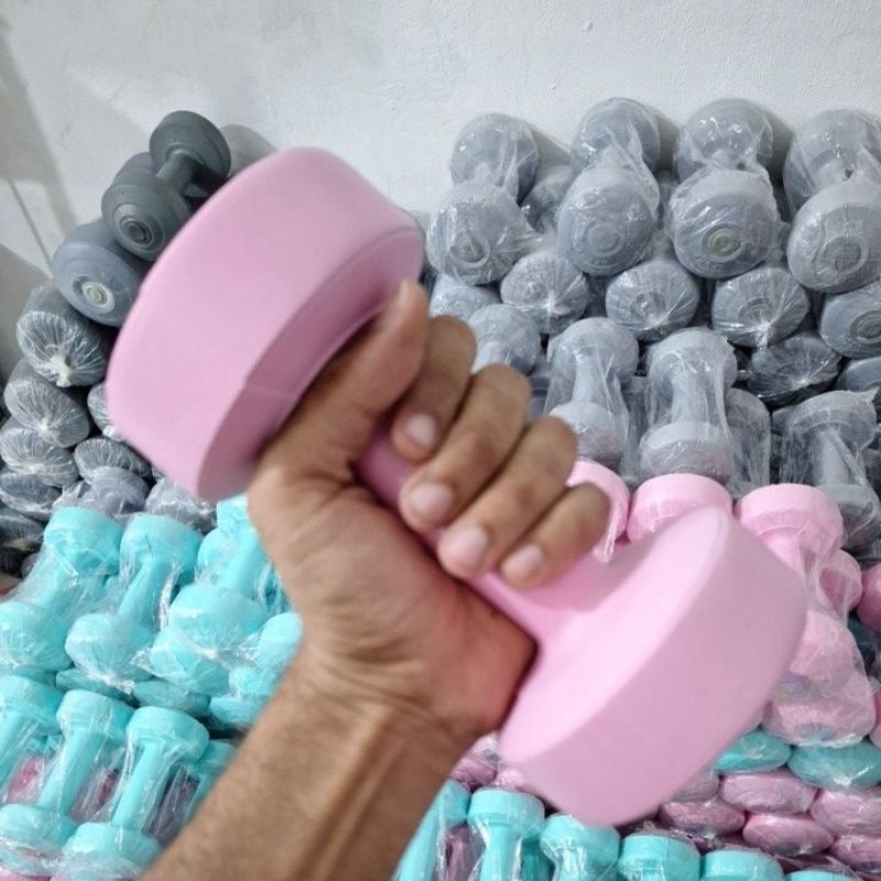 Jual DAMBEL PLASTICK / BARBEL PLASTICK 2KG WARNA PINK | Shopee Indonesia