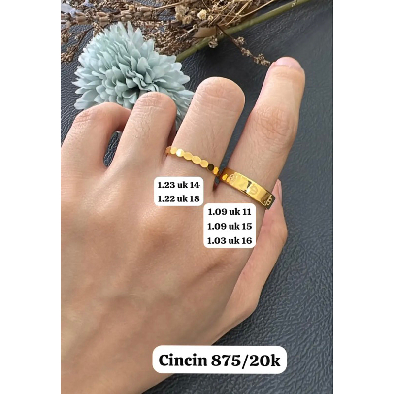 Jual cincin tipis model stack cincin bling bling emas asli kadar 875 ...