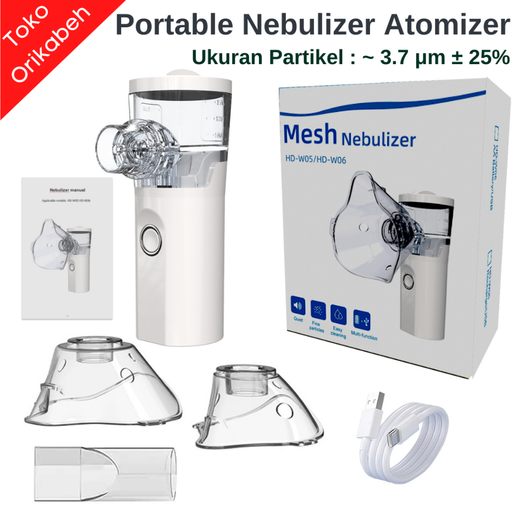 Jual Mesh Portable Nebulizer Uap Alat Bantu Terapi Sakit Pernapasan Sesak Napas Asma Anak dan ...