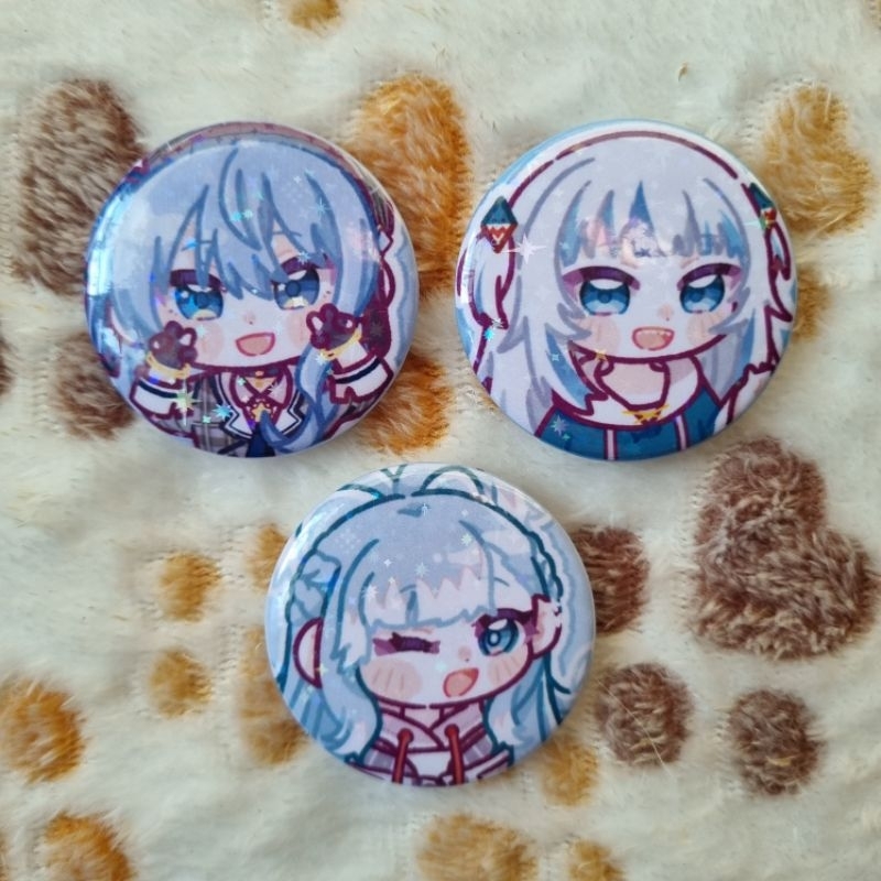 Jual Pin Badge & Round Sticker Hoshimachi Suisei, Gawr Gura, Kobo ...
