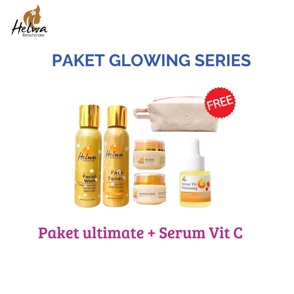 Jual PAKET GLOWING SERIES (FREE POUCH) SERUM VIT C KEMASAN BARU ...