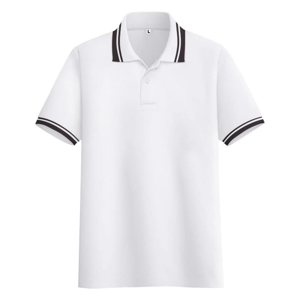 Jual Noveli wear - Kaos Polo Shirt Pria Polos Putih Kerah Stripe - Kaos Kerah Seragam Lengan ...