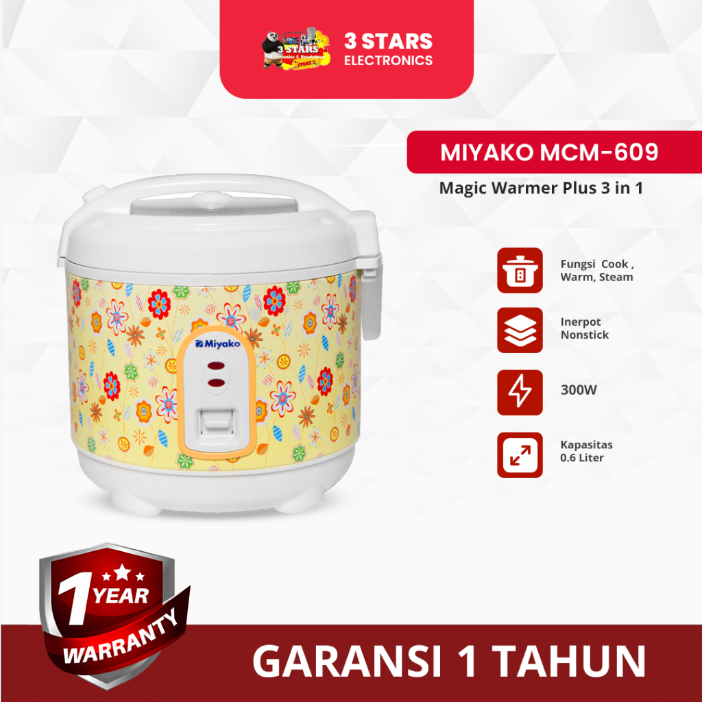 Jual MAGIC COM MIYAKO MCM 609/ RICE COOKER 0,6 Liter | Shopee Indonesia