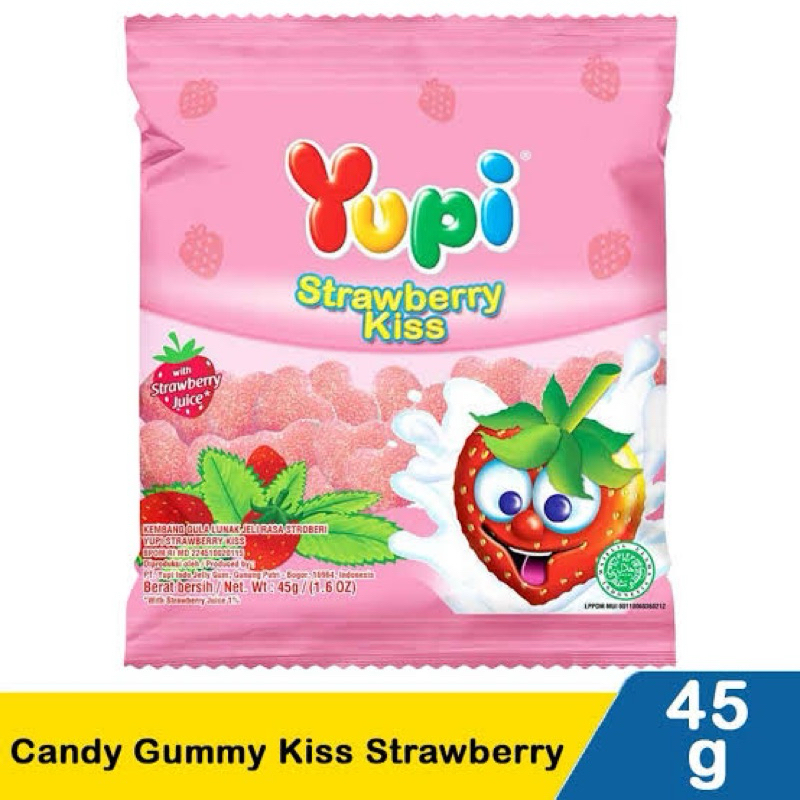 Jual YUPI STRAWBERRY KISS 1 BUNGKUS | GUMMY CANDY YUPI | YUPI MANGO ...