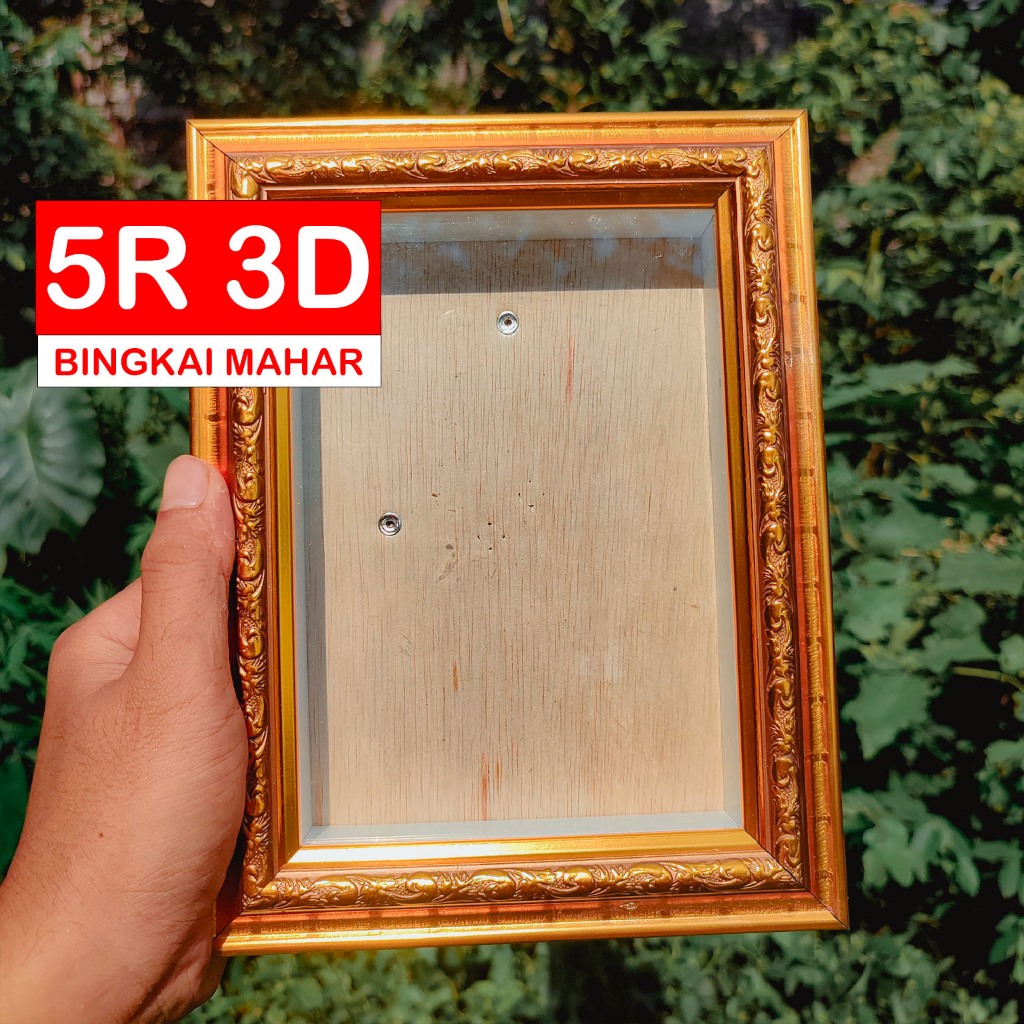 Jual BINGKAI 3D UKURAN 5R / FRAME PIGURA 3D 5R UKIR GOLD EMAS / BINGKAI ...