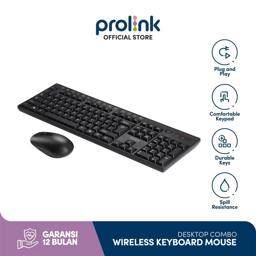 Jual Prolink Wireless Keyboard Mouse Desktop Combo PCWM7005 ...