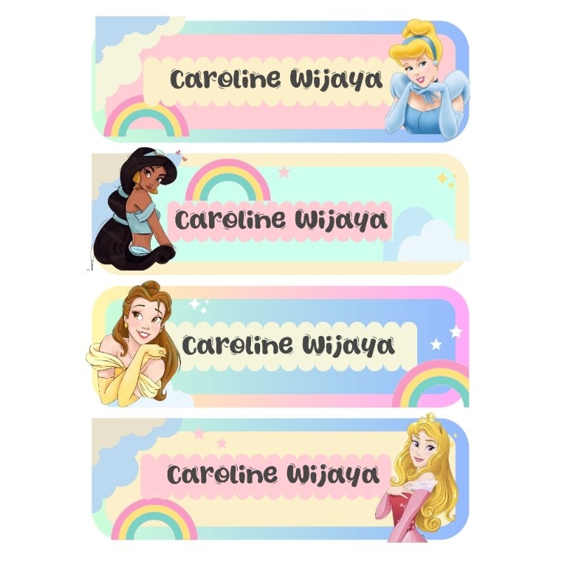 Jual TEMA PRINCESS.. TERMURAH LABEL STICKER NAMA | Shopee Indonesia