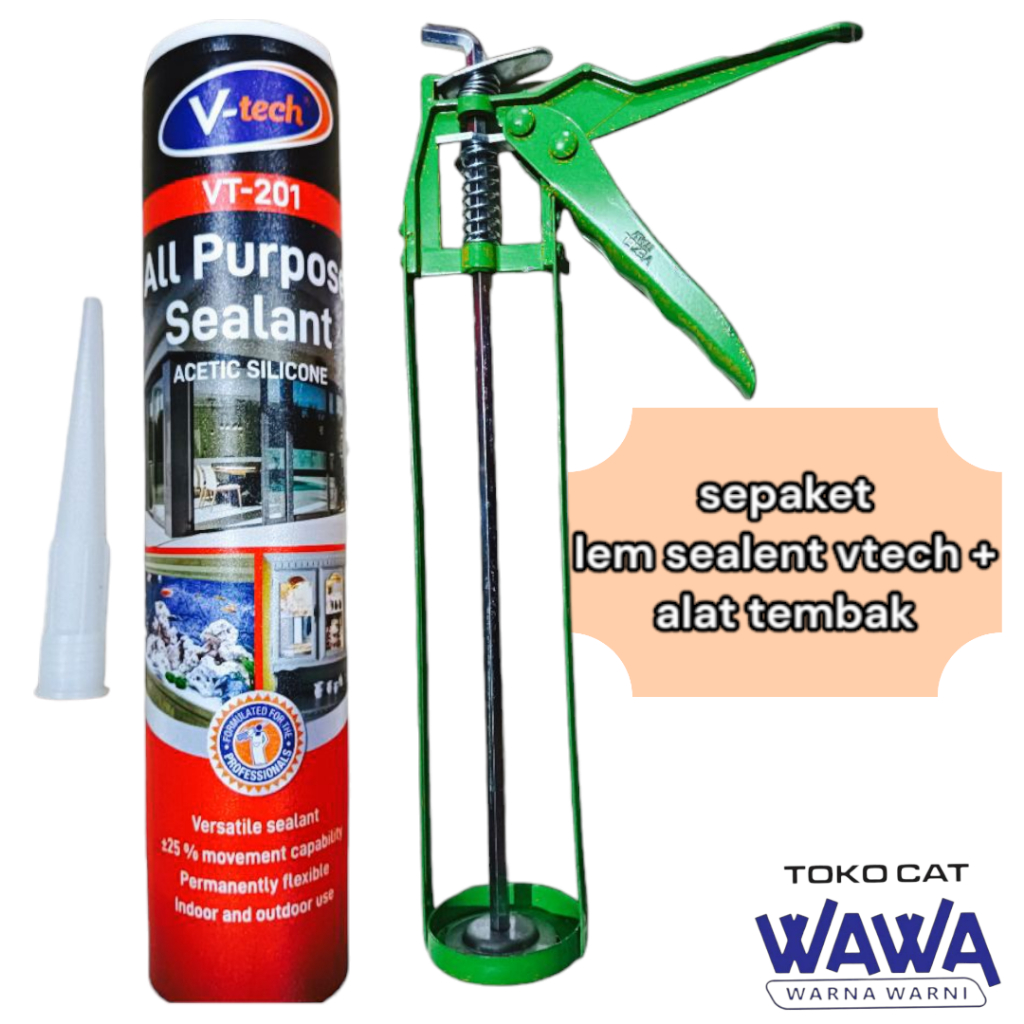 Jual LEM SILICONE SEALENT VTECH PLUS ALAT TEMBAK LEM (SEPAKET) | Shopee ...